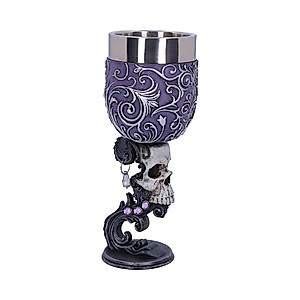 Nemesis Now B5168R0 Deaths Desire Twin Skull Heart Set of Two Goblets, Purple, 18.5cm