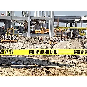 PS DIRECT PRODUCTS: Caution/Do Not Enter Tape 3 inch x 1000 feet Bright Yellow w/Bold Black Legend for Best Readability Maximum Visibility Designed for Danger/Hazardous Areas