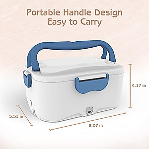 Electric Lunch Box Food Heater - 2-In-1 Portable Food Warmer Lunch Box for Car & Home – Leak proof, 2 Compartments, Carry Bag, removable 304 Stainless Steel Container