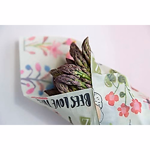 Z Wraps - Reusable Beeswax Food Wraps - Assorted 3-Pack (S, M, L) - Made in USA with 100-Precent Cotton, Organic Beeswax and Jojoba Oil - Bees Love These