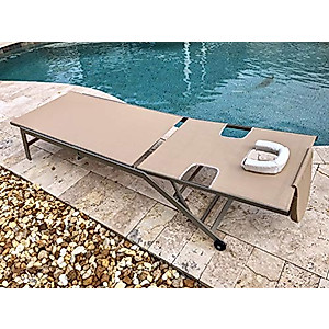 Ostrich Outdoor Chatham 2 Pieces Patio Chaise Lounges | Patio Lounge Chairs | Patio Chairs | 5- Position Recliner Adjustable Sunbathing Lounge Chair for Patio, Beach, Yard, Pool, Tan & White