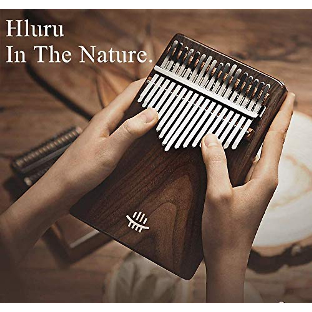 Hluru Kalimba 17 Keys | Black Walnut Sloped Flat board Thumb Piano Instrument | Class A Calimba with Carry Box Birthday Present Gifts