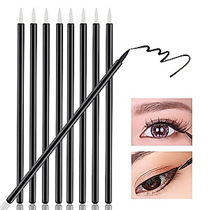 G2PLUS 100PCS Disposable Eyeliner Brush, Makeup Brushes Applicator, Cosmetic Eye Wands, Eyeliner Brush Applicator for Lip Liners, Eye Makeup, Eyelashes and Detail Painting (Black)