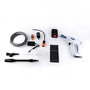 Portable High Pressure Washer Cordless Power Cleaner with 1.5Ah Lithium-Ion Battery 4-in-1 Adjustable Nozzle and Accessories Jet Washer Gun Clean Car Wall Garden Furniture