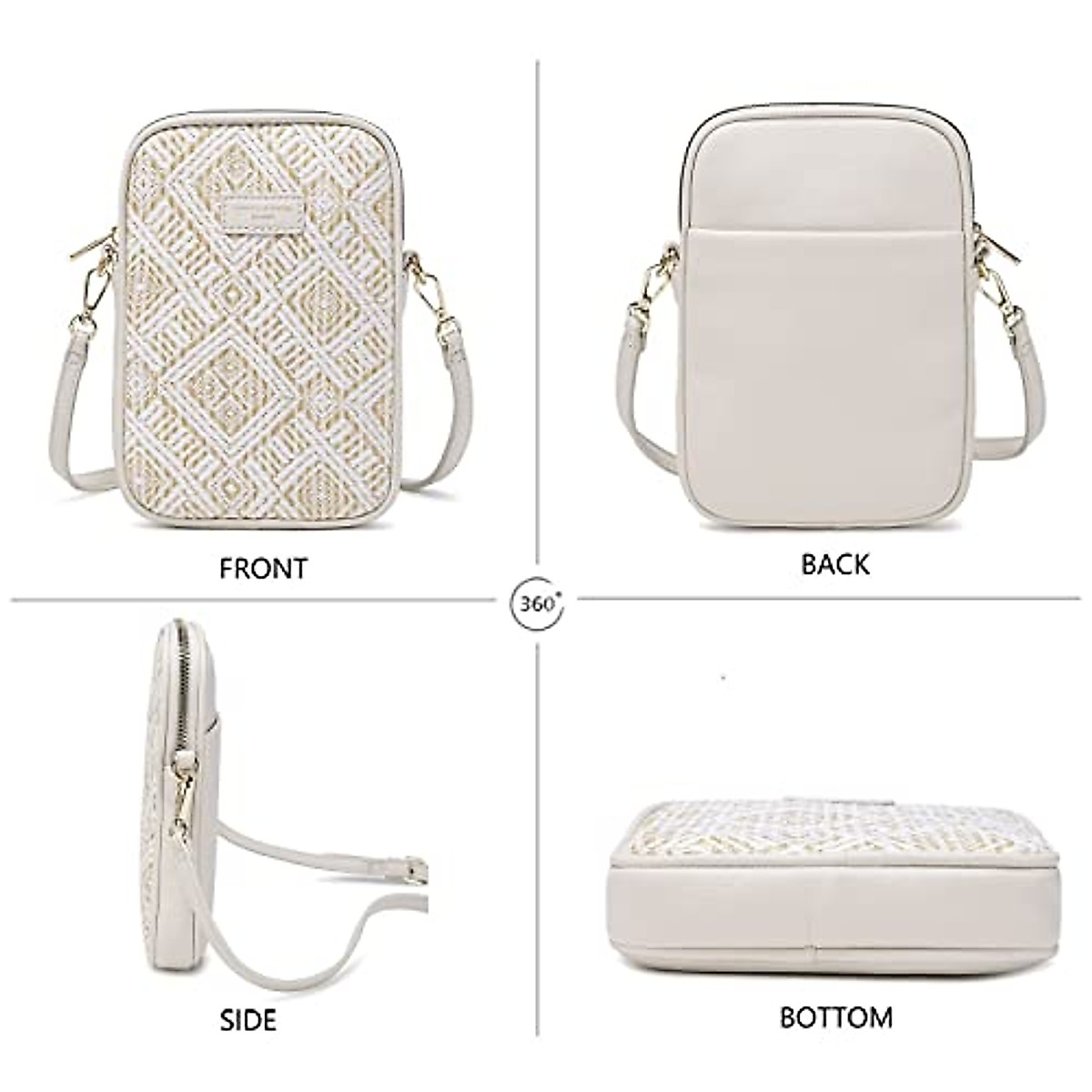 DAVIDJONES PARIS Cell Phone Small Purse for Women, Holder Wallet Purses Bag Shoulder Lightweight Handbag Wallet Crossbody Casual Bags Satchel Cute Crossover Round for Women’s