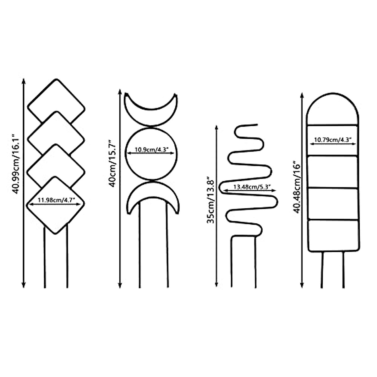 YEXEXINM 4 Pcs Indoor Plant Trellis for Climbing Plants -16inch Garden Metal Trellis for Potted Plants Outdoor Plant Support Stake for Small Planter Flowers Vegetables Rose Vine Pea Ivy