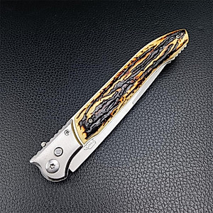 geegift 12" Large Pocket Folding Knife, EDC Knife,Stainless Steel Blade Resin Handle for Camping Hunting Outdoor Men