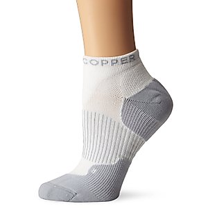 Tommie Copper Men's Performance Compression Ankle Socks, White, 9-11.5