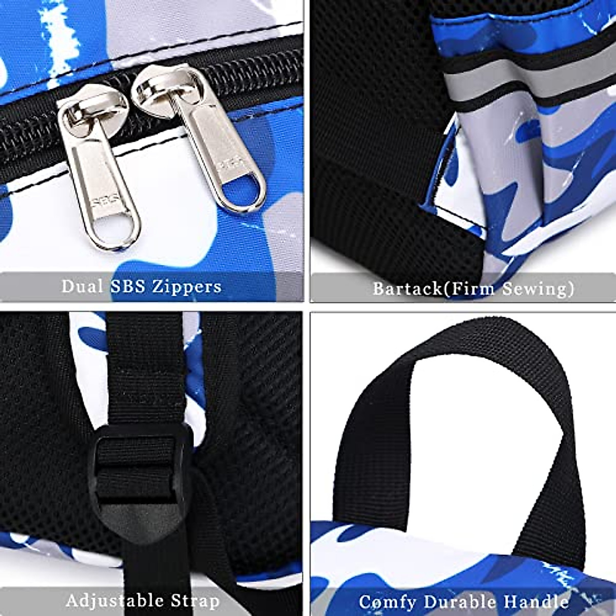 DSIUE Backpacks for Boys School Bags for Kids Elementary Bookbag and Lunch Box Set Camo Blue