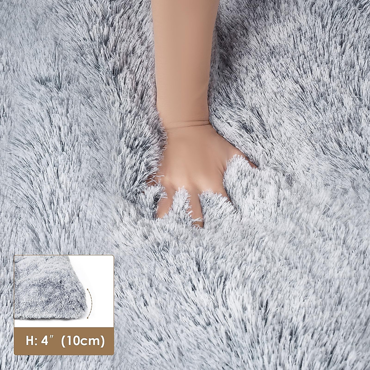 EHEYCIGA Fluffy Dog Crate Bed, Plush Faux Fur Pad, Calming Anti-Anxiety Small Dog Bed