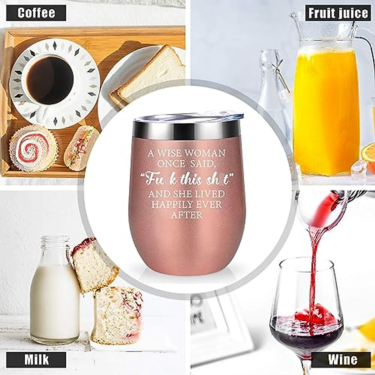 Coolife Funny Wine Tumbler - New Beginnings Gifts for Women, Drinking Gifts, Retirement, Cool Mothers Day, Birthday Gifts for Women Best Friend Coworker Her Mom Wife Sister, Fun Wine Cups