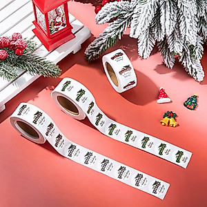 1500 Pieces Holiday Stickers Christmas Envelope Stickers Vintage Season Greetings Stickers Buffalo Check Plaid Pickup Truck with Tree Holiday Stickers for Envelopes Retro Winter Labels