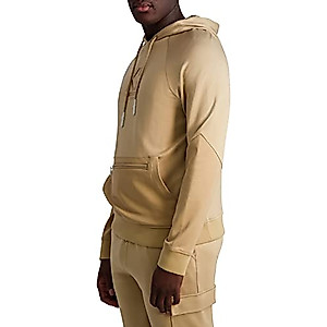 Karl Lagerfeld Paris Men's Solid Logo Stretchy Hoodie, Incense