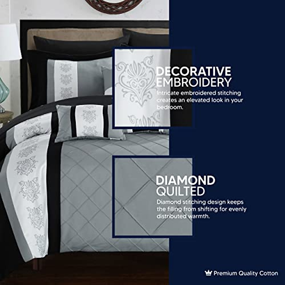 Chic Home CS1645-AN Clayton 10 Piece Comforter Set, Queen, Yellow