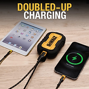 DEWALT 10,000mAh Powerbank — 10K Small Portable Charger Power Bank — Portable Battery Charger — Durable Slim Power Bank Battery Pack — Power Bank Fast Charging USB C iPhone Portable Charger Android