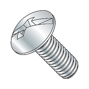 Small Parts 578355 Steel Truss Head Machine Screw, Zinc Plated Finish, Meets ASME B18.6.3, #2 Phillips/Slotted, #8-32 Thread Size, 7/8" Length, Fully Threaded, Imported (Pack of 100)