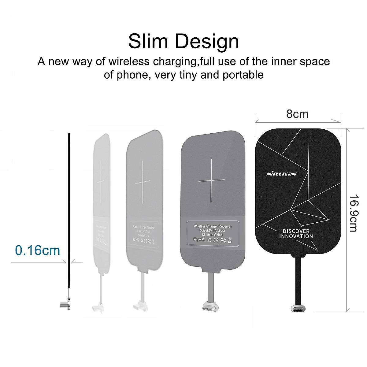 Nillkin Wireless Charger Receiver for ipad - Qi Coil for Tablet Wireless Charging, Compatible with iPad 9th/8th/7th Generation, MagicTag Plus Lightning Long