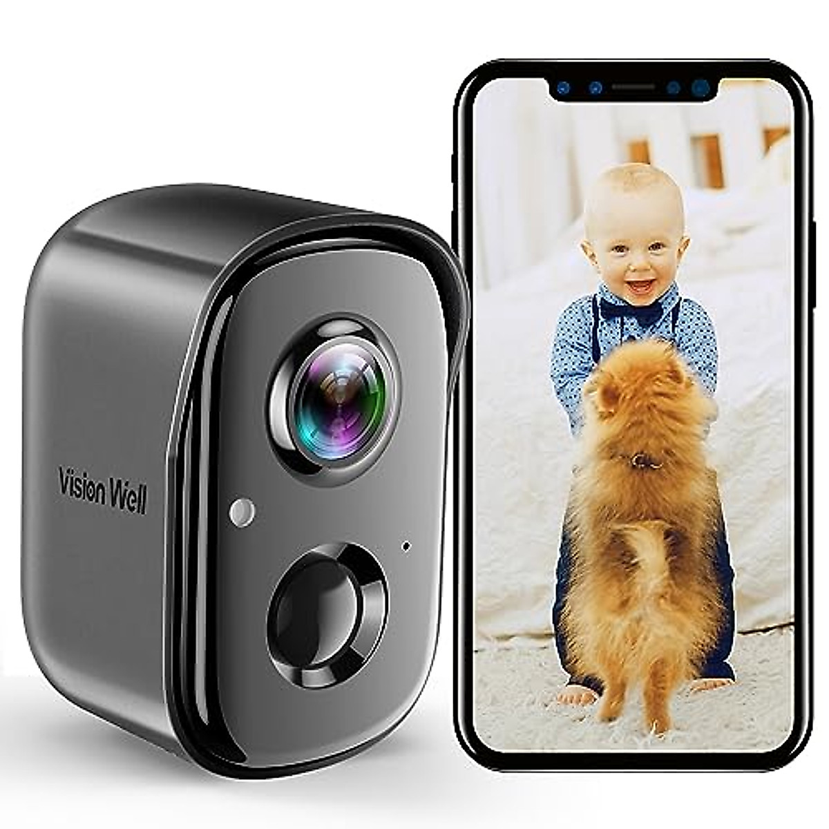 Wireless Indoor Camera for Security, 1080P Battery Powered Security Cameras Wireless Outdoor AI Motion Detection WiFi Home Camera with Siren, Spotlight, Color Night Vision,2-Way Talk, SD/Cloud Storage
