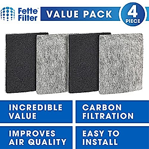 Fette Filter - FLT200 Air Purifier Filter Compatible with GermGuardian Filter Q for AP201/AC225 Air Purifier - Pack of 4
