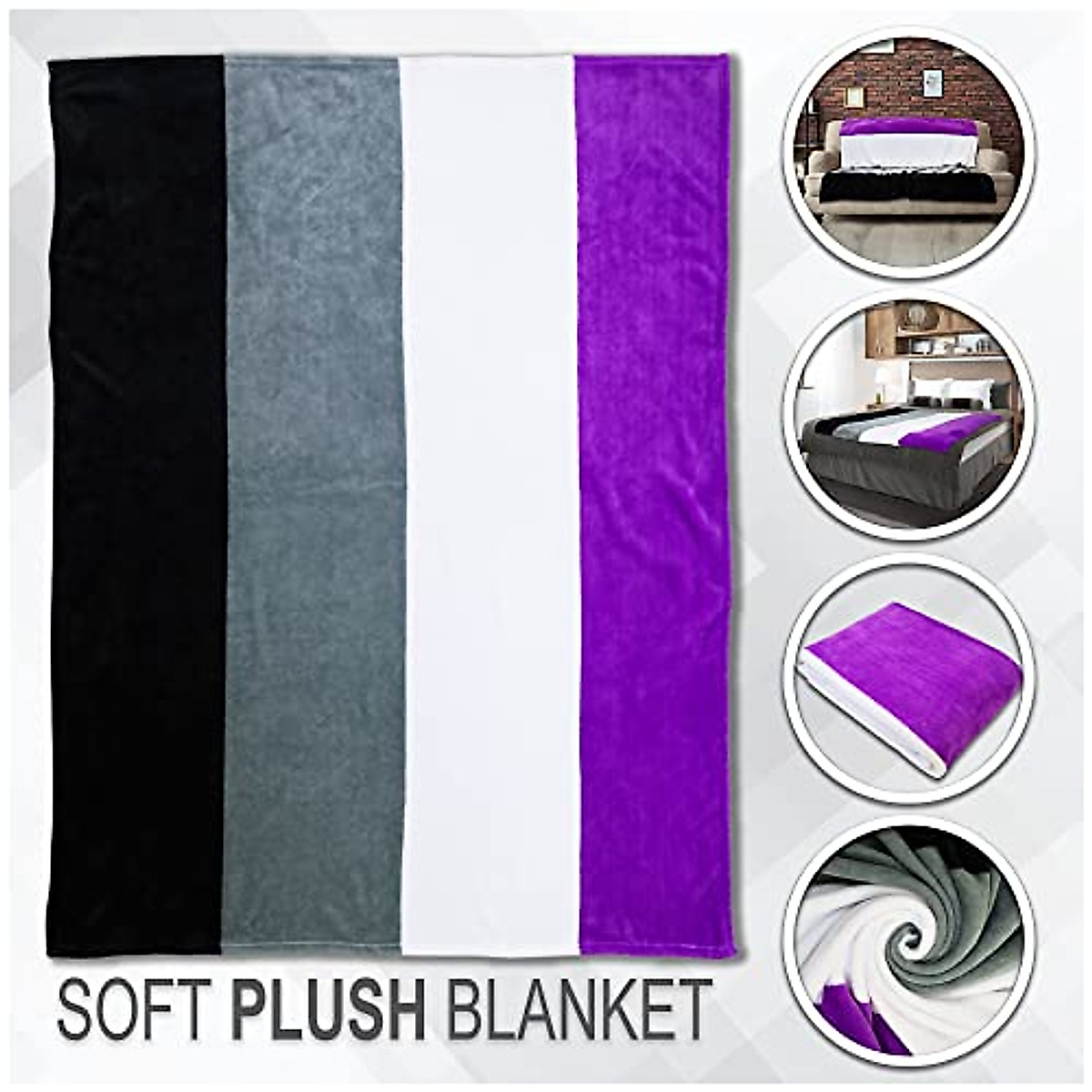 Asexual Pride Super Plush Blanket - 50x60 Soft Throw Blanket - Perfect for Cuddle Season Ace Price LGBT Blanket