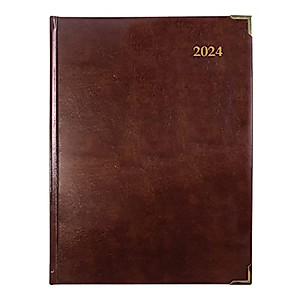 Brownline 2024 Executive Daily Planner, Appointment Book, 12 Months, January to December, Sewn Binding, 10.75" x 7.75", Trilingual, Assorted Colors (CBE514.ASX-24)