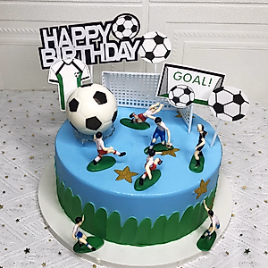 Soccer Cake Topper,14pcs Soccer Players Toys Football Cake Topper Decorations Soccer Ball Soccer Player Cake Decorations For Soccer Party Theme DecorationsMen Boy Birthday Cupcake Topper…