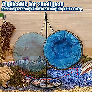 Fhiny Coconut Hamster Hideout Hammock, Natural Raw Coco Husk Bed House with Warm Pad Small Animal Habitat Decor Hanging Coconut Shell Cage Accessories for Dwarf Hamster Gerbil Sugar Glider Mice