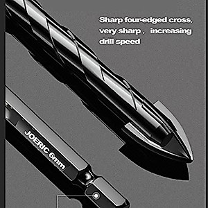 JOERIC Masonry Drill Bit Set, 10 Pieces Concrete Drill Bits Set Ceramic Drill Bit Carbide for Ceramic Tile, Plastic, Wall, Brick, Cement, Concrete, Wood with Size 5mm to12mm