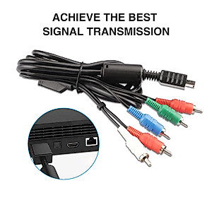 6Ft Component HD AV Cable for PS2/PS3/PS3 Slim, HDTV-EDTV (High Definition 480p) Compatible with PS2/PS3/PS3 Slim 5-Wire