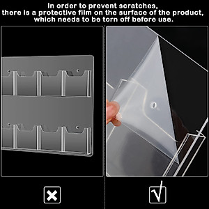 Eersida Acrylic Brochure Pamphlet Holder Brochure Display Stand Business Tri Fold Brochure Multi Slot Holder Rack Wall Mount Clear Pocket Space Saver for Flyer Literature Menu Advertise (8 Pockets)