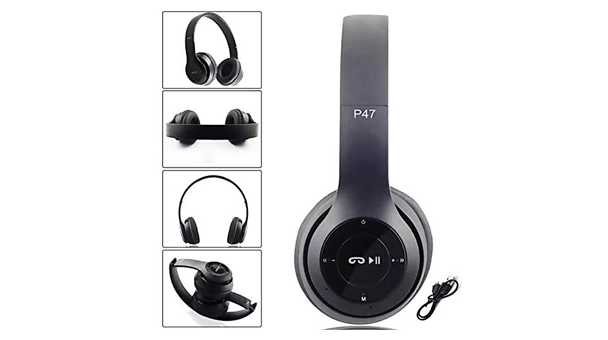 NCR P47 Wireless Over-Ear Headphones with Bluetooth 5.0 - Foldable ...