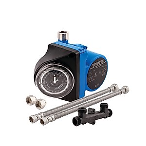 Watts Premier Extremely Quiet Instant Hot Water Recirculating Pump System with Built-In Timer for Tank Water Heaters, 6.2 Inches x 6.0 Inches x 5.0 Inches Device + Equipment