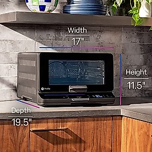 GE Profile Smart Oven with No Preheat ӏ 11-in-1 Countertop Oven ӏ Large-Capacity Countertop Oven ӏ Black