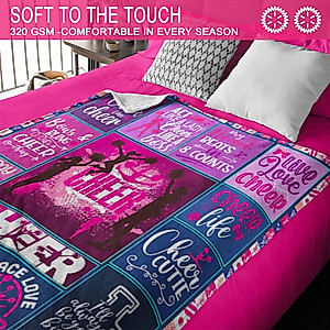 Cheerleader Gifts Blanket, Cheer Gifts for Cheerleaders, Cheerleading Gifts Throw Blanket, Gifts for Cheerleaders, Cheerleading Gift Ideas, Cheer Coach Gift Blankets for Girls Teens 50" × 60"