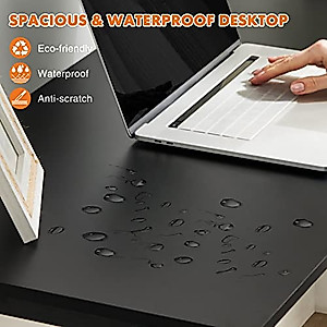 Computer Desk Home Office Desk 47 Inch Writing Desks Small Space Desk Study Table Modern Simple Style Work Table Student Desk PC Table with Storage Bag Headphone Hook Metal Frame for Home, Bedroom