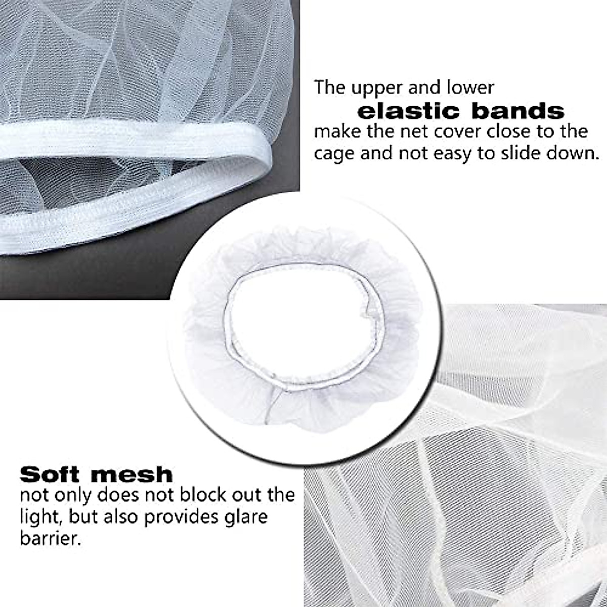 MIDOGAT Bird Cage Cover Seed Catcher, Bird Seed Guards Catchers, Parrot Nylon Mesh Net Cover, Stretchy, Prevent Scatter, Reusable (M)