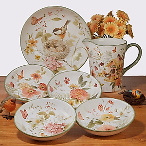 Certified International Nature's Song 38 oz. Soup/Pasta Bowls, Set of 4 Assorted Designs