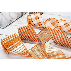 CT CRAFT LLC Christmas Wired Ribbon Assortment 27 Yards (2.5 Inch Wide 3Yards 9Rolls) for Christmas Fall Home Decor, Gift Wrapping, Bow Making, Wreath, DIY Crafts