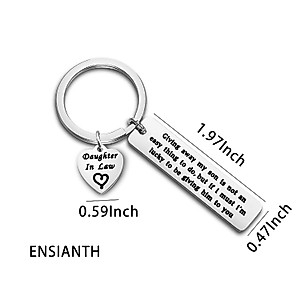 ENSIANTH Daughter In Law Keychain Wedding Gift Jewelry From Mother In Law Gift for Bride (Daughter In Law Keychain)