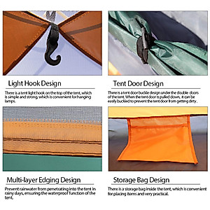 LHLHO 2 Person Instant Pop Up Lightweight Camping Tent, Outdoor Easy Set Up Automatic Family Travel Tent,Portable Backpacking Waterproof Windproof Anti-UV Sun Shelter Tent (Blue)