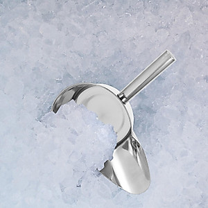 iplusmile Stainless Steel French Fry Scoop with Handle Popcorn Scoop Food Shovel Commercial Fry Bagger Scooper for Snacks Desserts Ice Dry Goods