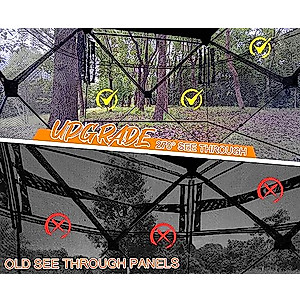 HUNT MONSTER Hunting Blind 2-3 Person with Tri-Leg Hunting Stool, 270 Degree See Through Pop up Ground Blinds for Deer Turkey Duck Hunting, Bow Hunting Adjust Windows with Silent Zipper