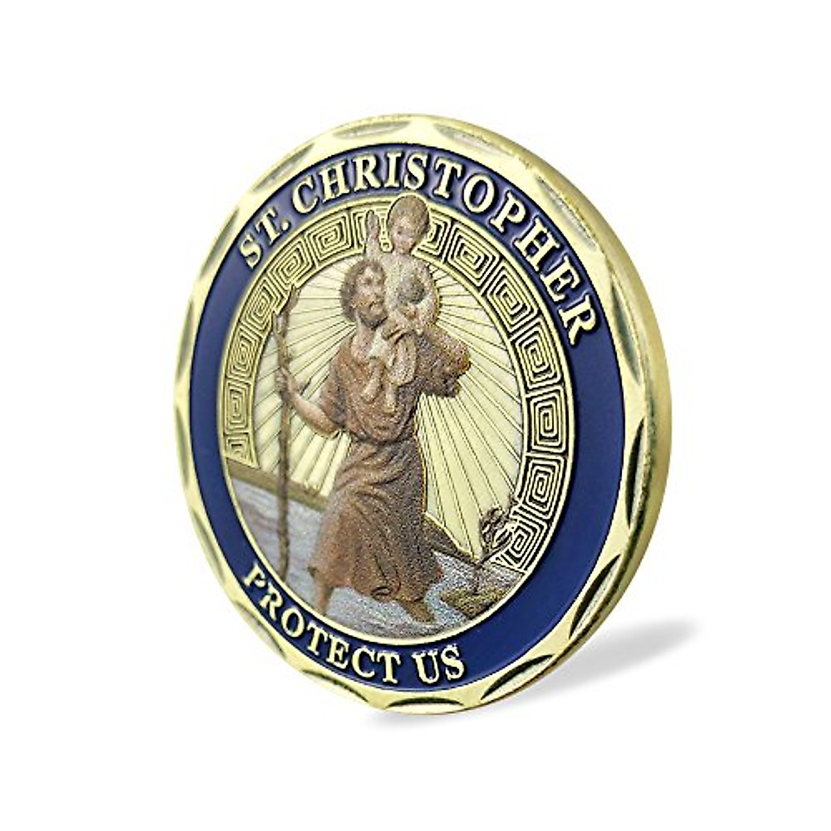Patron Saint of Travelers Prayer Commemorative Coin St Christopher Challenge Coin for Travelers