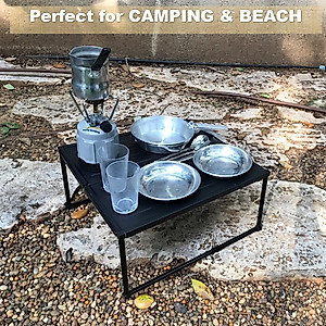 Red Suricata Camping & Beach Table - Folding Portable Lightweight Metal Picnic Table for Outdoors, Camp, Hiking & Trekking (Medium)