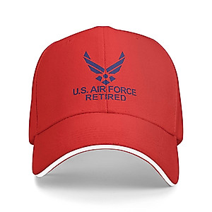 United States Air Force Veteran Emblem Unisex Adjustable hat Baseball Caps Dad Baseball Cap Hip Hop Hat Red