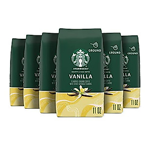Starbucks Ground Coffee—Vanilla Flavored Coffee—No Artificial Flavors—100% Arabica—6 bags (11 oz each)