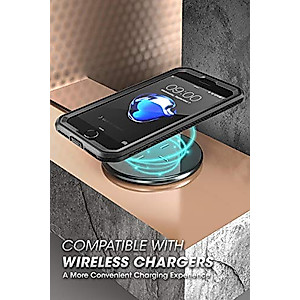 SUPCASE Unicorn Beetle Pro Series Case for iPhone SE (2022)/ iPhone SE (2020)/ iPhone 7/ iPhone 8, Built-in Screen Protector Full-Body Rugged Holster & Kickstand Case (Black)