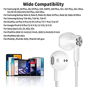 USB C Headphones, Type C Earphones for Samsung S21 S22 S23 Ultra 5G USB C Earbuds Magnetic HiFi Stereo Digital DAC Earphone Mic Wired Headphone for Android Smartphone Galaxy S20 FE Note 20 Pixel 7 Pro