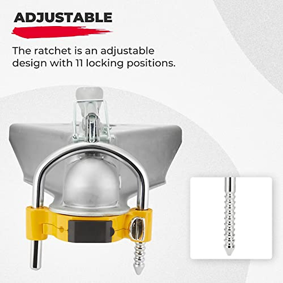 KEMIMOTO Upgrade Code Trailer Hitch Lock Anti Theft Universal Coupler Ball Tow Adjustable Storage Security Heavy-Duty Steel with Combination Design for 1-7/8 Inch, 2 Inch, 2-5/16 Inch Couplers Yellow