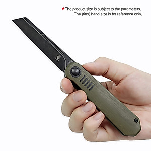 Kizer Folding Pocket Knives CPM 20-CV Tanto Blade Black G10 Handle Lightweight Knife Camping Hunting Ki3570A1
